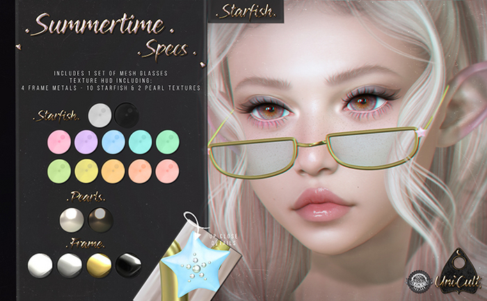 Second Life Marketplace - UniCult - Summertime Specs - Starfish