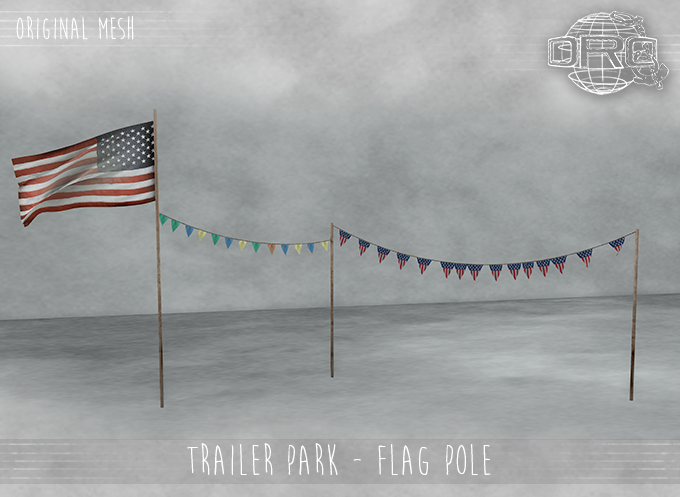 Second Life Marketplace - -DRD- Trailer Park - Flag Pole