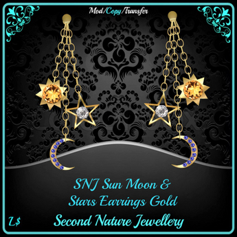 Second Life Marketplace - SNJ Sun Moon & Stars Necklace ADD & CLICK!
