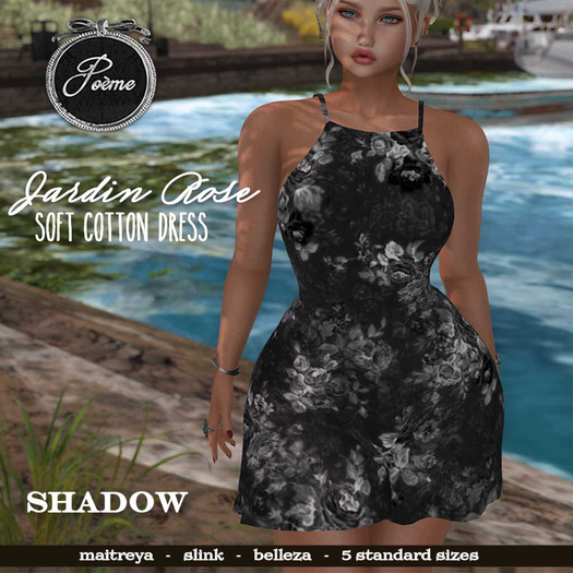 Second Life Marketplace - {Poeme} Jardin Rose Sundress (Shadow)