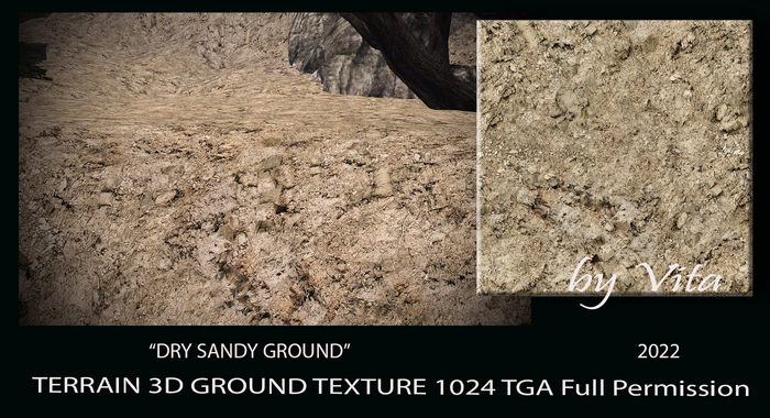 Second Life Marketplace - Vita's 3D Ground Texture - DRY SANDY GROUND 2022
