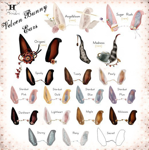 Second Life Marketplace - +Half-Deer+ Velven Bunny Ears (Stardust Gold)