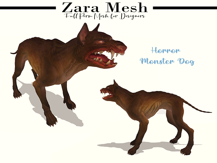 Second Life Marketplace - ZM - Horror - Monster Dog - FULL PERM MESH