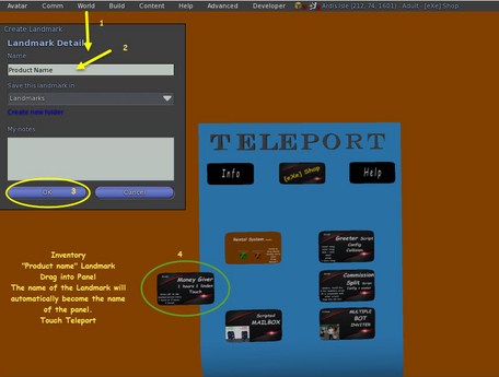 Second Life Marketplace - [eXe] landmark Based teleport Panel