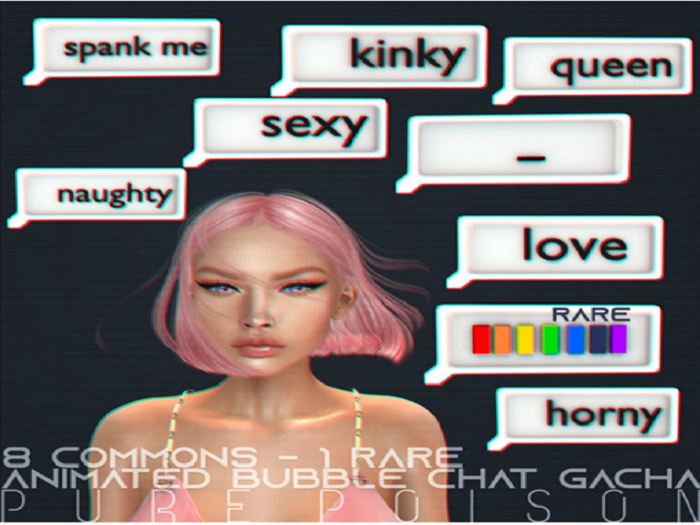 Second Life Marketplace Pure Poison Spank Me Bubble Chat