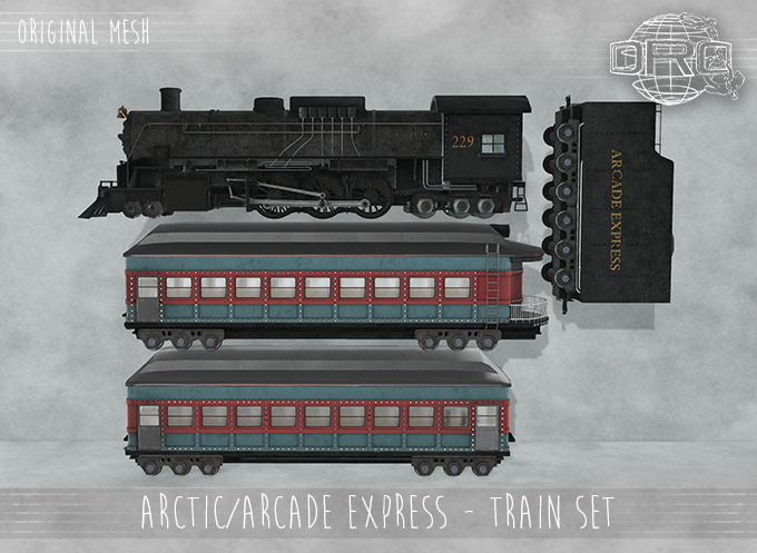 Second Life Marketplace - -DRD- AE - Arctic/Arcade Express Train set