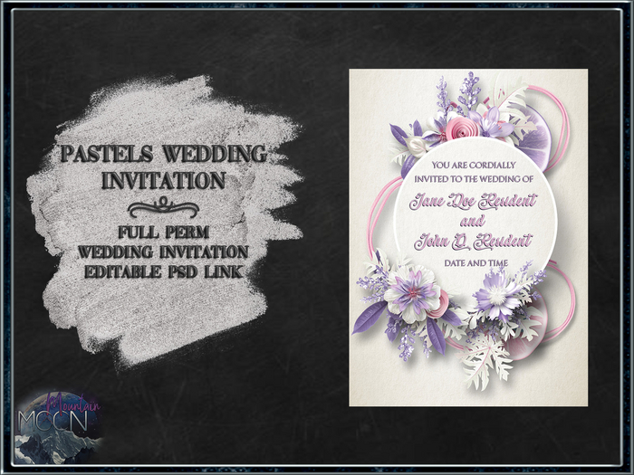 Second Life Marketplace - [mm] pastels wedding invitations [wear to unpack]