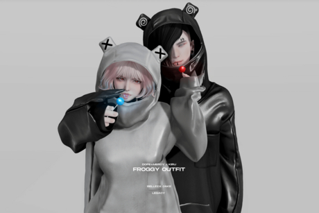 Second Life Marketplace - [Dope+Mercy]Froggy Hoodie_Blue (ADD)