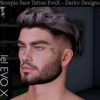Second Life Marketplace - Scorpio Face Tattoo EvoX - Darko Designs