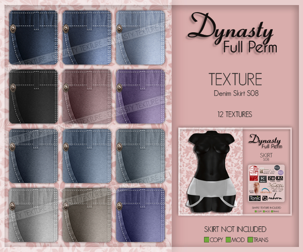 Second Life Marketplace - TEXTURE Dynasty - SKIRT S08 DENIM