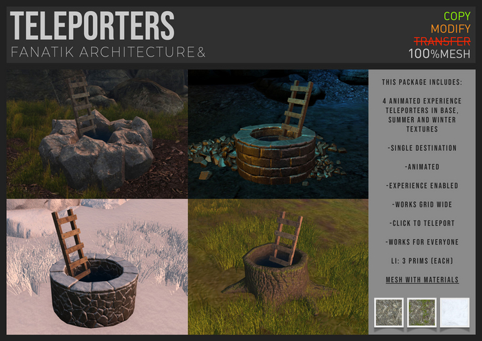Second Life Marketplace - :FANATIK: Teleporters - animated experience ...