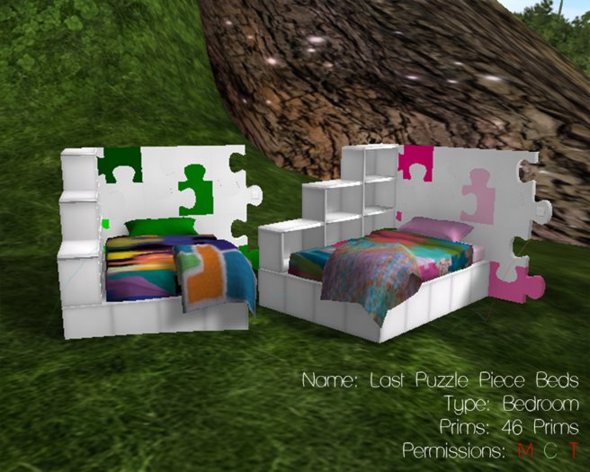 Second Life Marketplace - .:TS:. Last Puzzle Piece Bed (Boys)