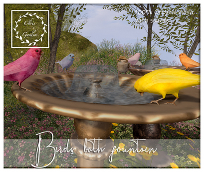 Second Life Marketplace - C*Birds bath fountain (with birds) Updated ...