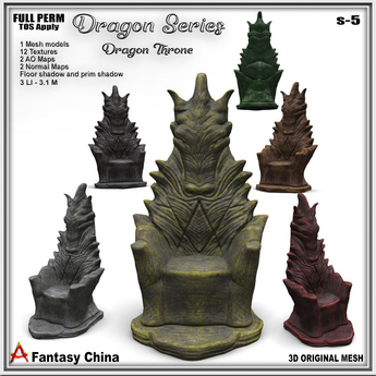 Second Life Marketplace - FC - Full Perm Dragon Series-Dragon Throne s-5