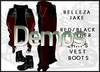 Second Life Marketplace - Demos for Belleza Jake Red Black Leather Outfit