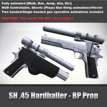 Second Life Marketplace - SH RP Prop Gun - .45 Hardballer