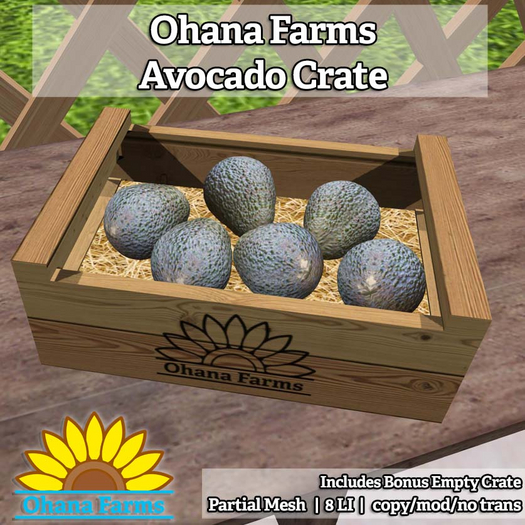 Second Life Marketplace - Ohana Farms - Avocado Crate [Boxed]