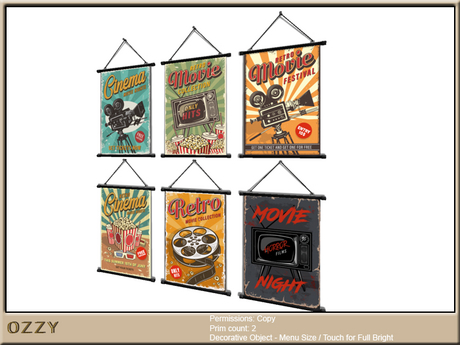 Second Life Marketplace - *$OZZY$* Cinema Poster - SET