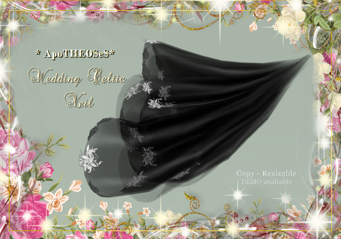 Second Life Marketplace - *AS* Black Celtic Wedding Fairy Veil