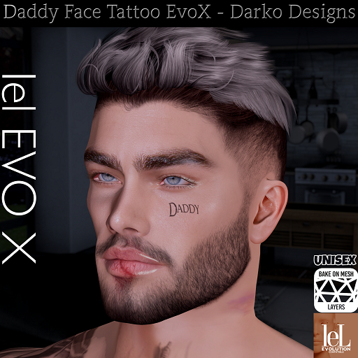 Second Life Marketplace - Daddy Face Tattoo EvoX - Darko Designs