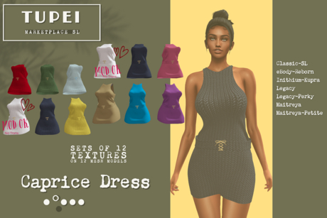 Second Life Marketplace - TuPei Caprice Dress - Set of 12 for Classic-SL