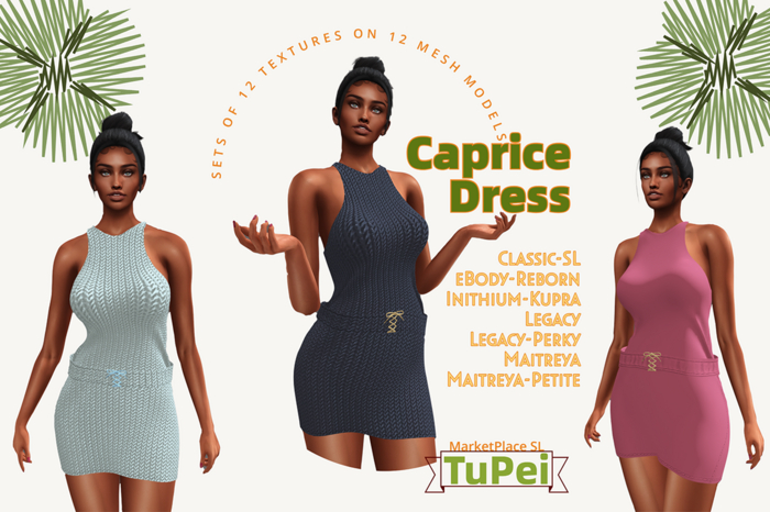 Second Life Marketplace - TuPei Caprice Dress - Set of 12 for eBody-Reborn