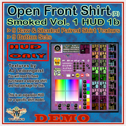 Second Life Marketplace - DHUD Open Front Shirt (D) Smoke V1.1b