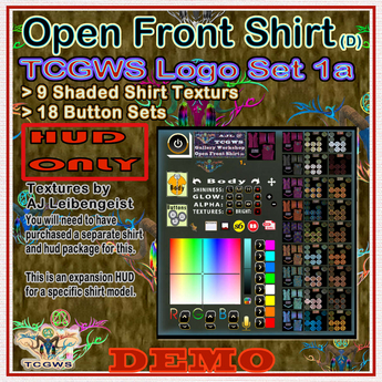 Second Life Marketplace - DHUD Open Front Shirt (D) TCGWS logo