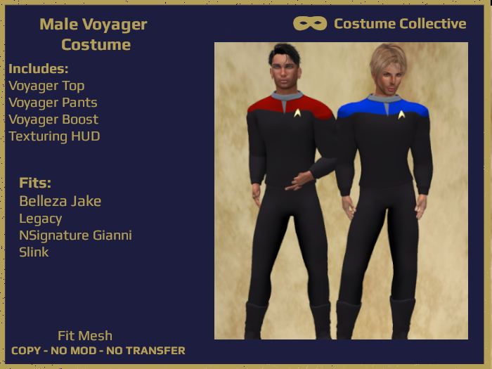 Second Life Marketplace - *CC* Male Voyager Costume for Belleza, Legacy ...