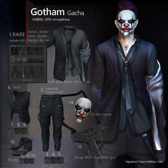 Second Life Marketplace - .:GB:: Gotham gacha GABRIEL Full set ...
