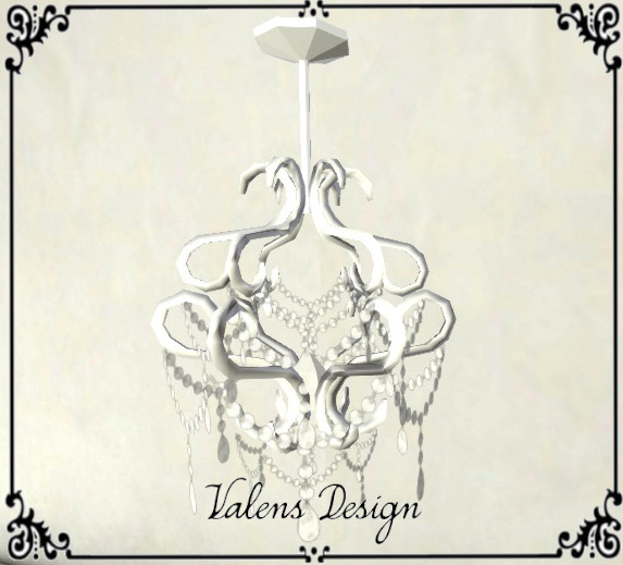 Second Life Marketplace - MESH WHITE CHANDELIER and CRYSTAL 1 prim lamp ...