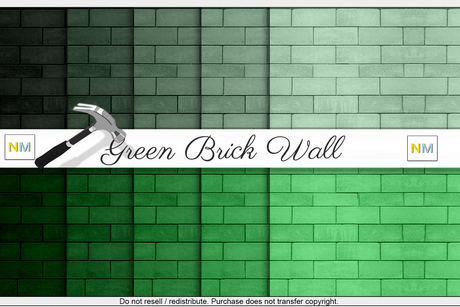 Second Life Marketplace - Green Brick Wall Builders Kit 10 Seamless ...