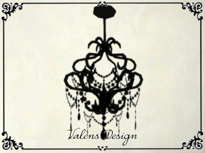 Second Life Marketplace - LUSTRE black PAMPILLE CRYSTAL MESH CHANDELIER ...