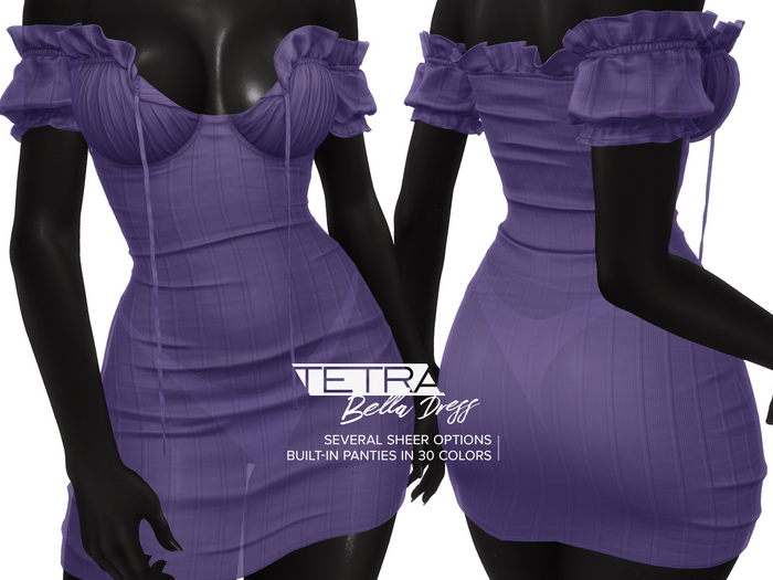 Second Life Marketplace - TETRA - Bella Dress (Purple)