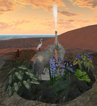 Second Life Marketplace - Elephant Garden Fountain Pond