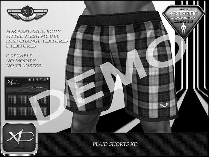 Second Life Marketplace - DEMO Plaid Shorts XD - (NIRAMYTH) - AESTHETIC