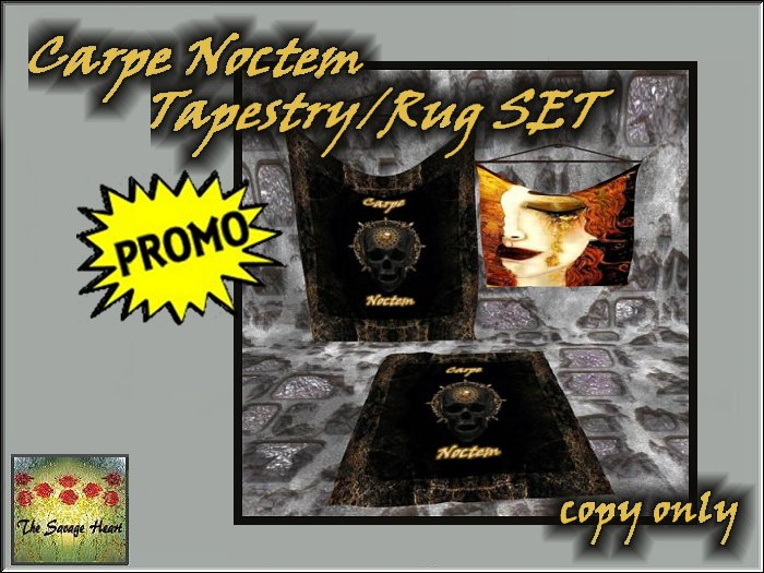 Second Life Marketplace - TSH Carpe Noctem Tapestries & Rug SET