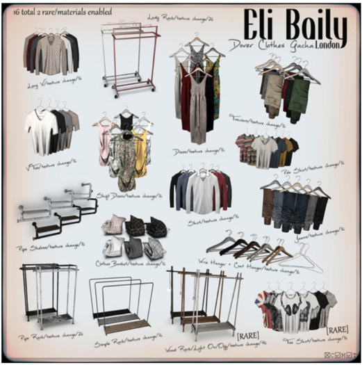 Second Life Marketplace - =EliBaily= Dover Clothes Gacha_Lady Rack