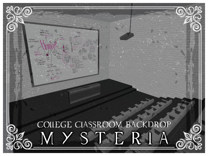 Second Life Marketplace - Mysteria - College Classroom Backdrop {add}