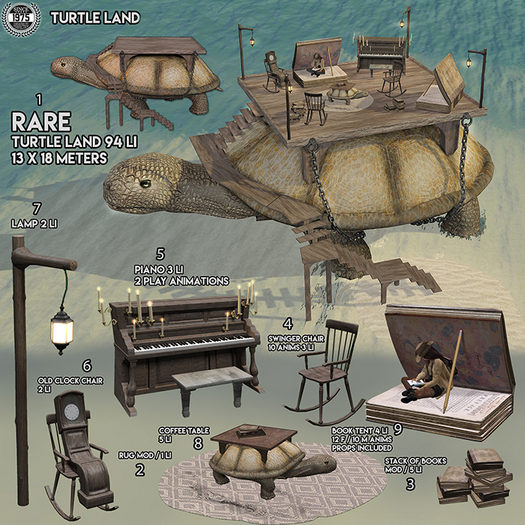 Second Life Marketplace - [Since1975] Turtle Land - FULL SET + RARE