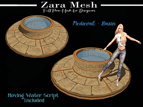 Second Life Marketplace - ZM - Medieval - Basin Moving Water - FULL ...