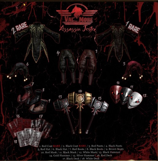 Second Life Marketplace - 1. [Val'more] Assassin Jester - 1 RARE - jake