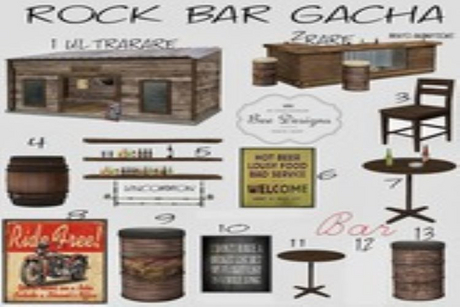 Second Life Marketplace - Bee Designs Rock Bar Gacha 5 UNCOMMON