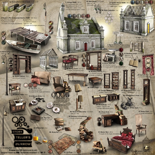 Second Life Marketplace - 17 - 8f8 - Storyteller's Burrow - Library ...