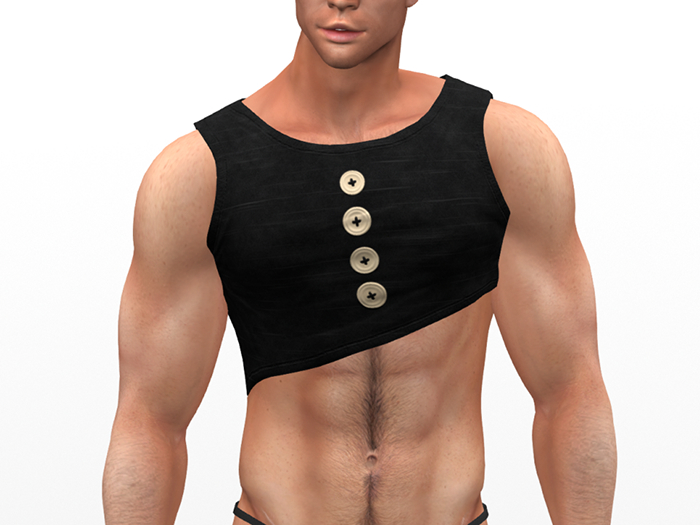 Second Life Marketplace - GOSH Crop top Prince black *Signature Gianni*