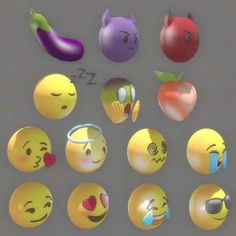 Second Life Marketplace - * Full Perm Mesh * 3D Cute Emojis