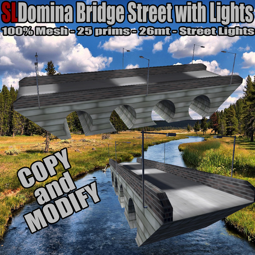 Second Life Marketplace - SLDomina Street Bridge With Lights with ...