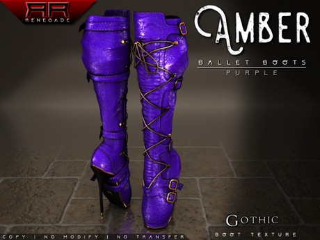 Second Life Marketplace - [Renegade] Amber Ballet Boots - Purple