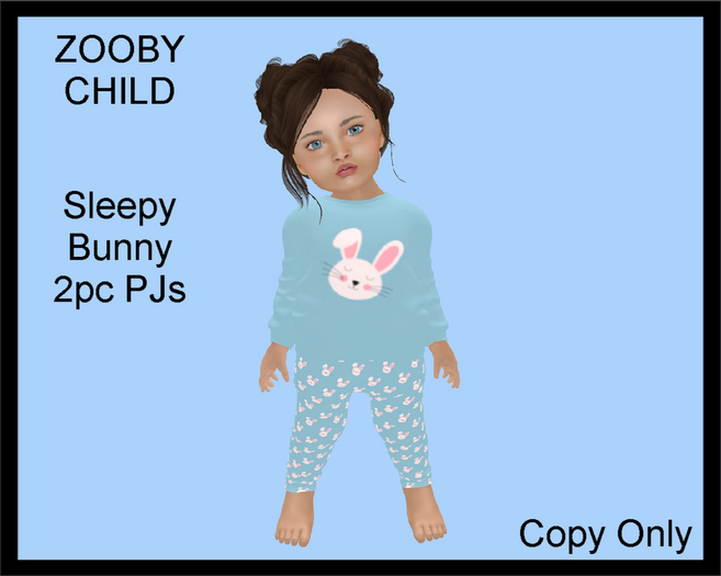 Second Life Marketplace - Steph-0-Bee's - Sleepy Bunny PJs (Zooby Child)