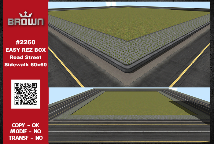 Second Life Marketplace - 2260 EASY REZ BOX Road Street Sidewalk 60x60